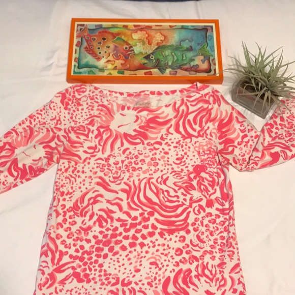 Tops | Lilly Pulitzer Lion Print Top | Poshmark